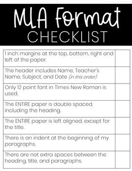 MLA Formatting Checklist Sticky Notes For Upper Grades Th Th Writing Essays College Th