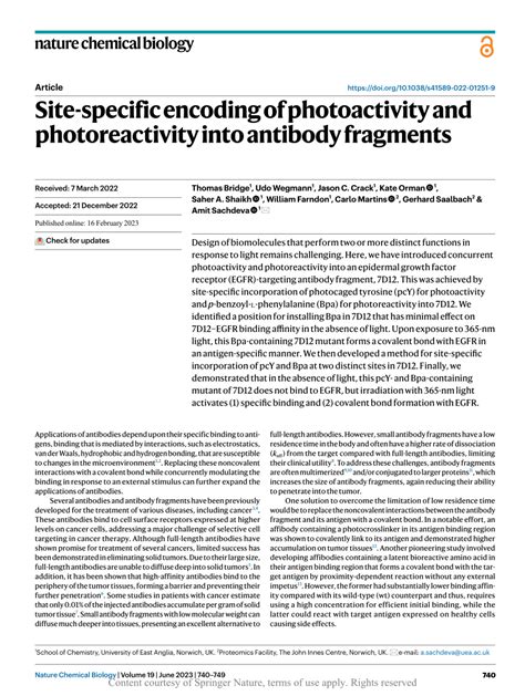 Pdf Site Specific Encoding Of Photoactivity And Photoreactivity Into