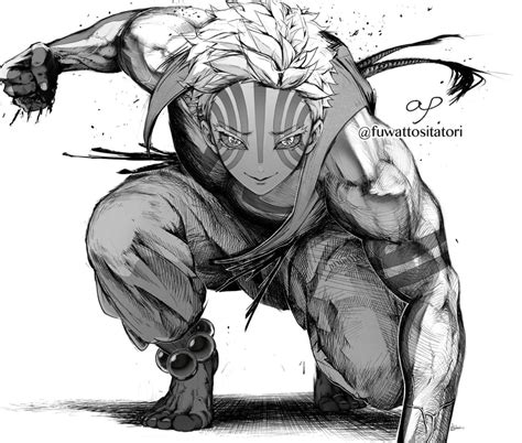 Akaza Kimetsu No Yaiba Drawn By Fuwattositatori Danbooru
