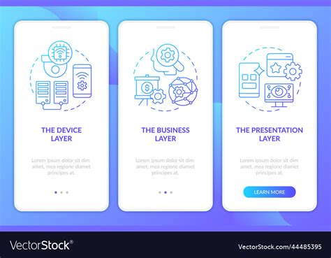 Iot Applications Layers Blue Gradient Onboarding Vector Image