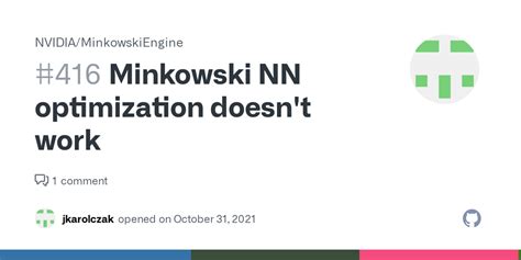 Minkowski NN Optimization Doesn T Work Issue NVIDIA MinkowskiEngine GitHub
