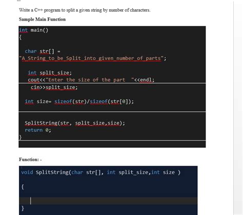 Solved Write A C Program To Split A Given String By Number Chegg