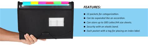 Amazon Com H4D Accordian File Keeper 13 Pocket Expanding File Folder Organizer For Documents
