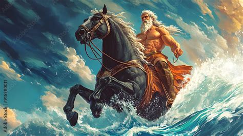 Stock Illustration „greek God Poseidon Illustration Poseidon Olympians