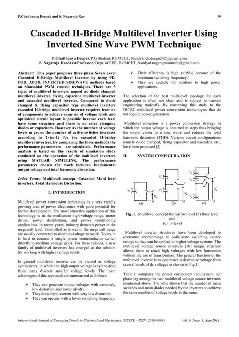8 Cascaded H Bridge Multilevel Inverter Using Inverted Sine