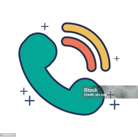 전화 통화 아이콘 벡터 일러스트 레이 션 글리프 스타일 디자인 색상과 더하기 기호 흰색 배경에 고립되어 있습니다 Brand Name Online Messaging