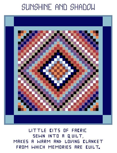 Sunshine And Shadow Quilt Pattern Chart Graph