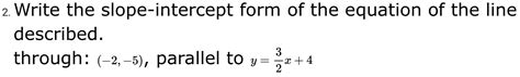 2 write the slope intercept form of the equation cameramath