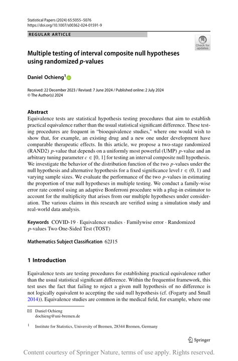 pdf multiple testing of interval composite null hypotheses using