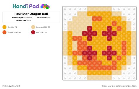 Four Star Dragon Ball Fuse Bead Pattern Kandi Pad Kandi Patterns