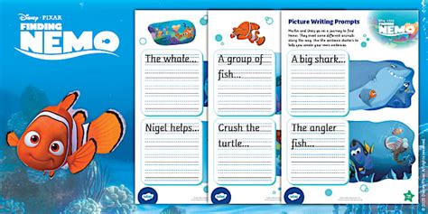 Finding Nemo Beneath The Waves Simple Sentence Writing Prompts