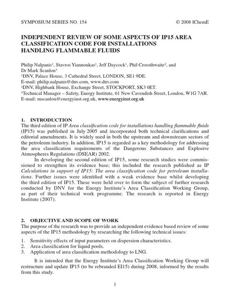 Ip15 Area Classification Code For Installations Handling Flammable Fluids Pdf Pressure