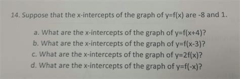 Solved 14 Suppose That The X Intercepts Of The Graph Of