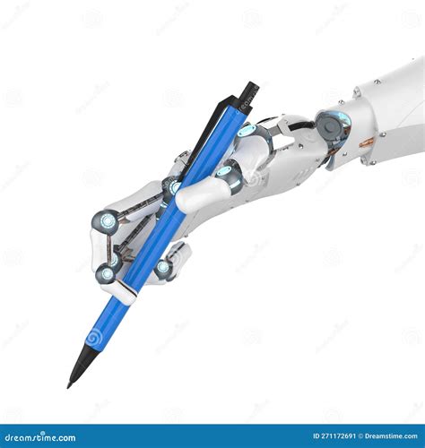 Robot Writing A Letter Using Artificial Intelligence Royalty Free