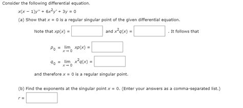 solved consider the following differential equation x x