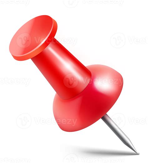 Glossy Red Push Pin PNG