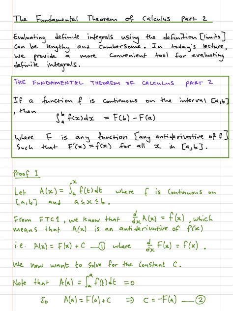 3 The Ftc Part 2 Intergration Notes And Homework Problems