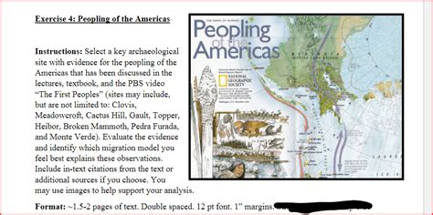 Solved Exercise 4 Peopling Of The Americas The Dawn Of