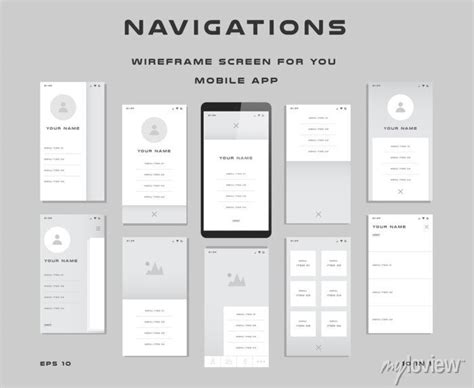 In Ui Kits Wireframes Screens For Your Mobile App Gui Wall Stickers Web Development