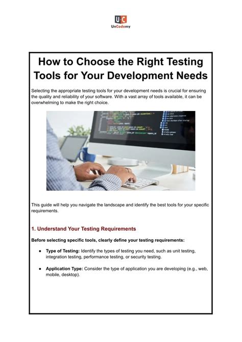 ppt how to choose the right testing tools for your development needs