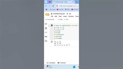 Adding Two List Using Python In Very Simple Way Shorts Youtube