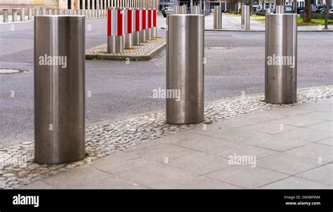Bollards At The Security Area Federal Foreign Office Entrance To The Underground Car Park