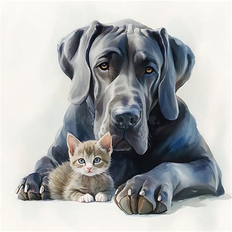 Gentle Giant And Tiny Friend Together In A Touching Portrait Stock