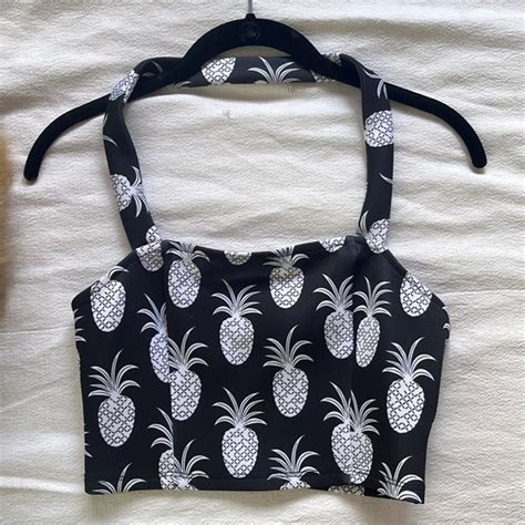 Tela Tops Pineapple Halter Cropped Top Poshmark