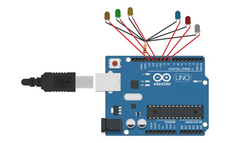 Circuit Design 6 Leds Blinking Tinkercad