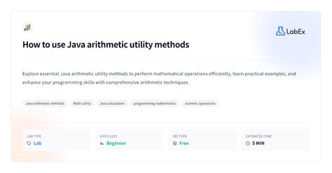 How To Use Java Arithmetic Utility Methods Labex