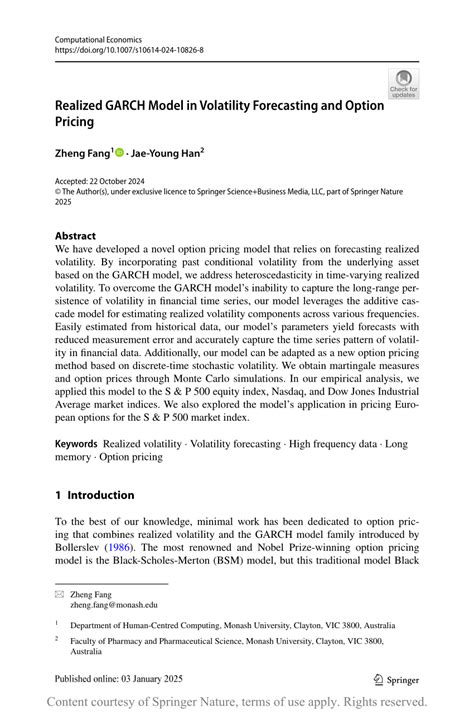 Realized Garch Model In Volatility Forecasting And Option Pricing