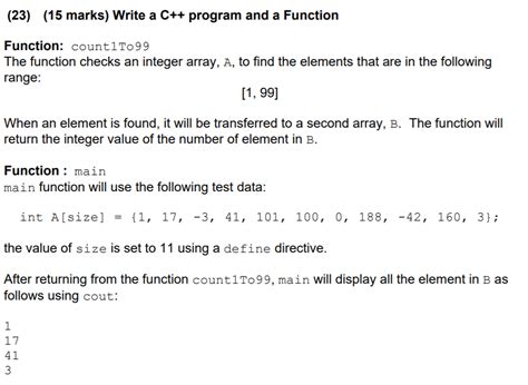 Solved 23 15 Marks Write A C Program And A Function