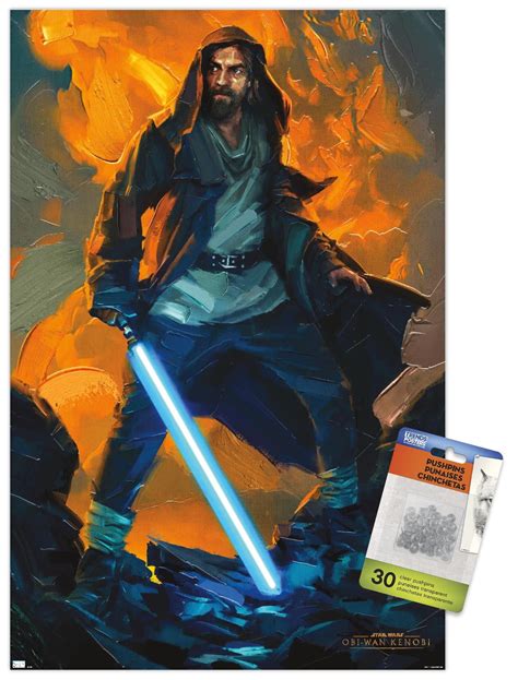 Star Wars Obi Wan Kenobi Obi Wan Mustafar Wall Poster With Push Pins