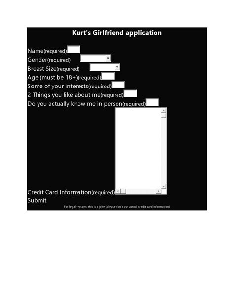 29 Funny Girlfriend Application Forms Pdf Word