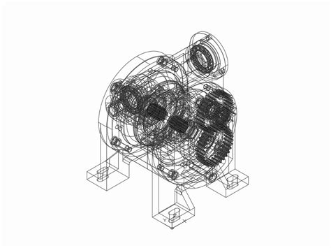 3d variable speed model with differential in autocad cad library