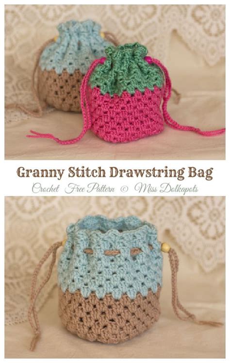 How To Crochet Drawstring Small Bag Easy Tutorial Artofit