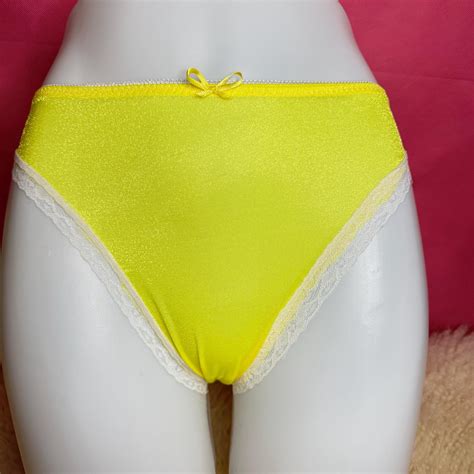 Estelle Sheer Nylon Panty Vintage Style Stretch Lace Trim Lingerie Etsy