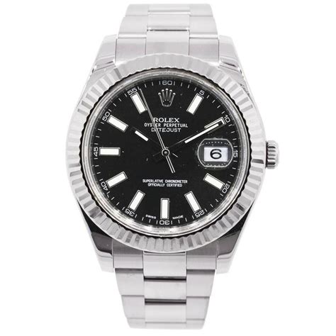 Rolex Stainless Steel Datejust Ii Black Dial Automatic Wristwatch Ref
