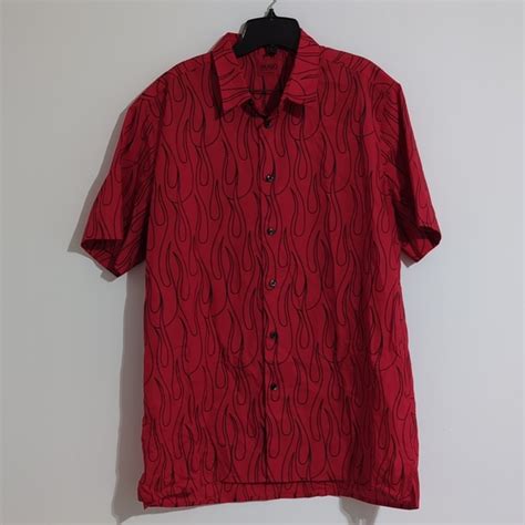 Hugo Shirts Nwot Hugo Hugo Boss Flames Button Down Shirt Size Xxl