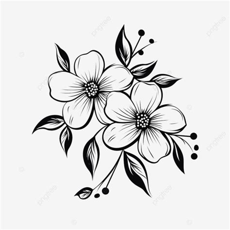 Linda Flor En Blanco Y Negro Png Dibujos Flor Blanco Y Negro