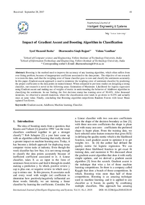 Pdf Impact Of Gradient Ascent And Boosting Algorithm In Classification