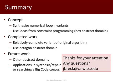 Loop-Invariant Synthesis using Techniques from Constraint Programming - ppt download