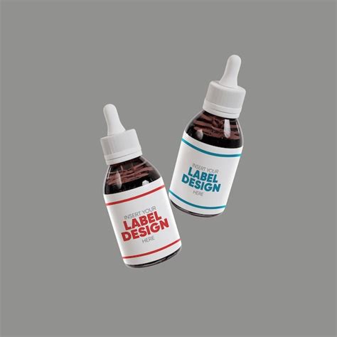 Premium Psd Mockup Of Two Dropper Bottles