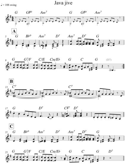 Java Jive Guitar Chords