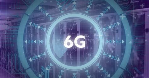 Animation Of Data Processing And 6g Text Over Server Room Stock Footage