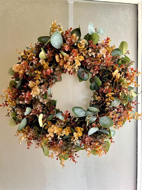 Eucalyptus Wreath Rustic Farmhouse Door Decor Year Round Wreath Etsy
