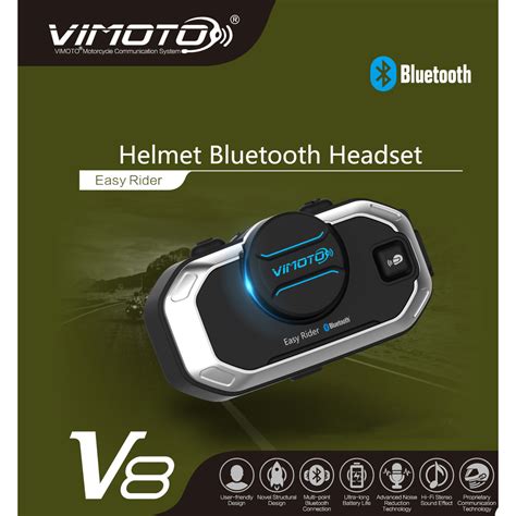 Jual Vimoto V8 English Version Motorbike Bt Interphone Helmet Headset Motorcycle Stereo
