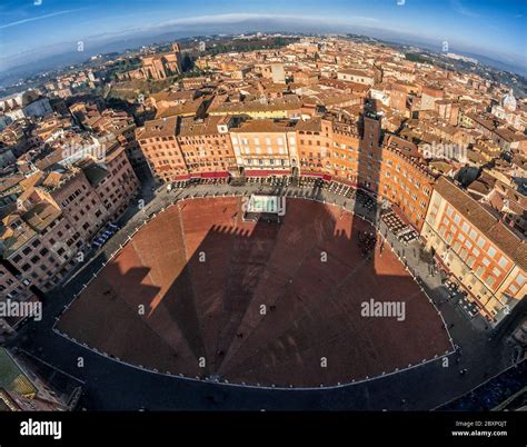 The Famous Siena Piazza Del Campo View From The Top Of The Tower With A