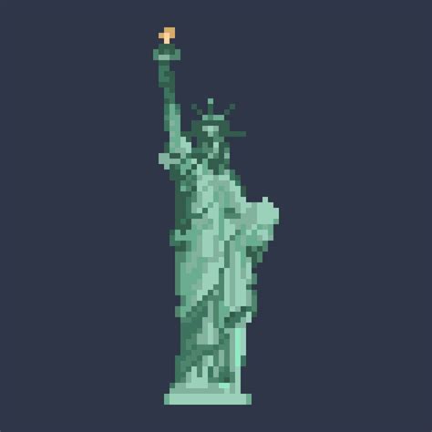 Pixel Art Of The Statue Of Liberty