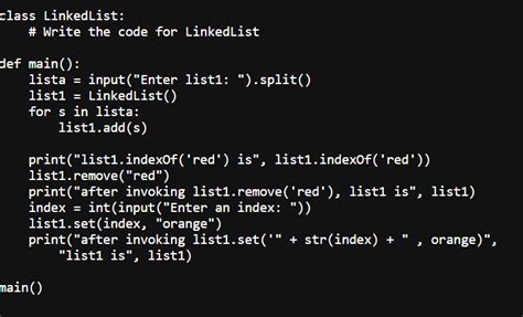 Lass Linkedlist Write The Code For Linkedlist Lef